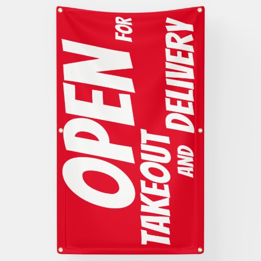 Restaurant OPEN for Takeout Delivery Sign Banner | Zazzle