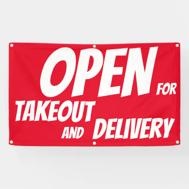 Restaurant OPEN for Takeout Delivery Sign Banner | Zazzle