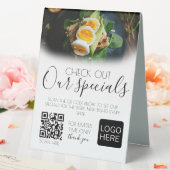 Restaurant QR code Menu Table Tent Sign | Zazzle