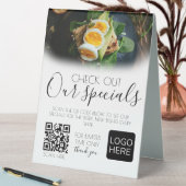 Restaurant QR code Menu Table Tent Sign | Zazzle