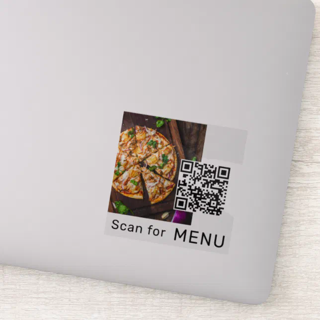Restaurant QR Code Scan for Menu Photo Sticker | Zazzle