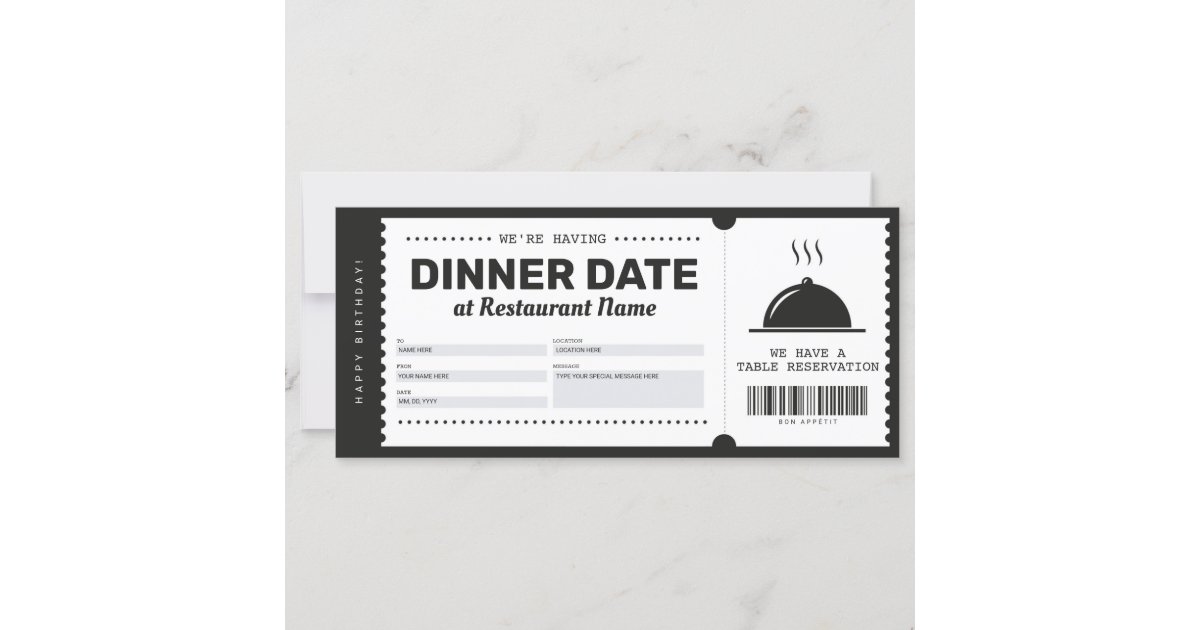 Restaurant Reservation Voucher Certificate | Zazzle