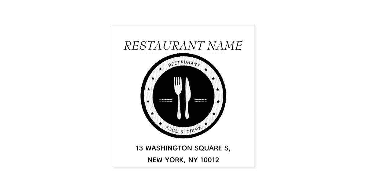 Restaurant Rubber Stamp | Zazzle