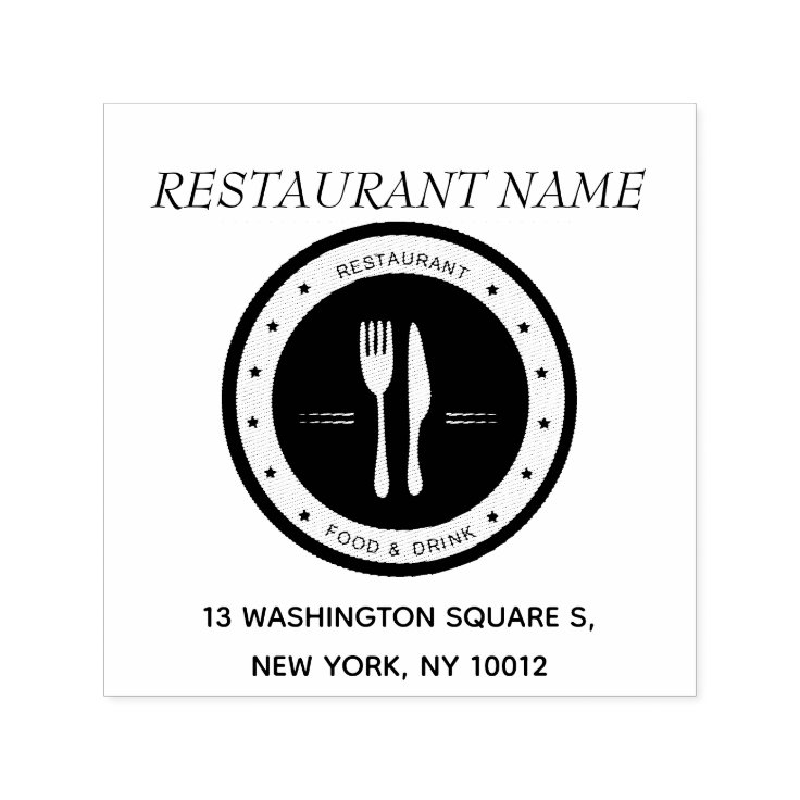 Restaurant Rubber Stamp | Zazzle