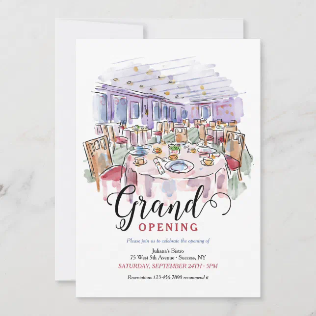 Restaurant Setting Invitation | Zazzle