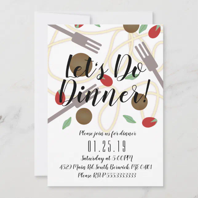 Restaurant Spaghetti Dinner Diner Italian Party Announcement | Zazzle