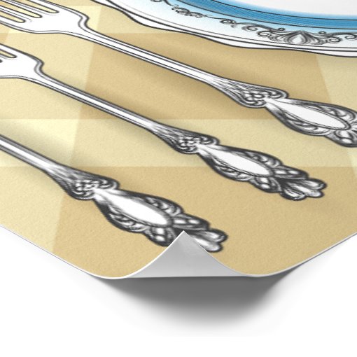 Restaurant Table Setting Poster | Zazzle