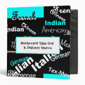 Restaurant take out Menu Binder | Zazzle