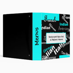 Restaurant take out Menu Binder | Zazzle