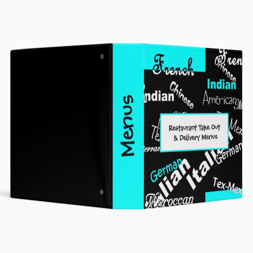 Restaurant take out Menu Binder | Zazzle