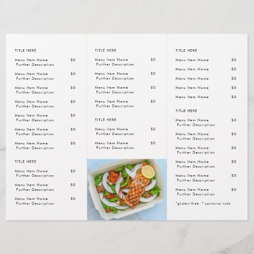 Restaurant Takeout | Modern Photo Takeaway Menu | Zazzle