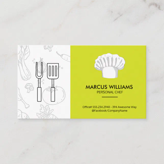 Restaurant Utensils | Executive Chef | Owner Business Card | Zazzle