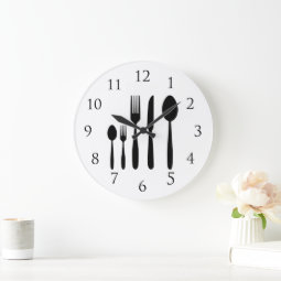 Restaurant Wall Clock with Numbers | Zazzle