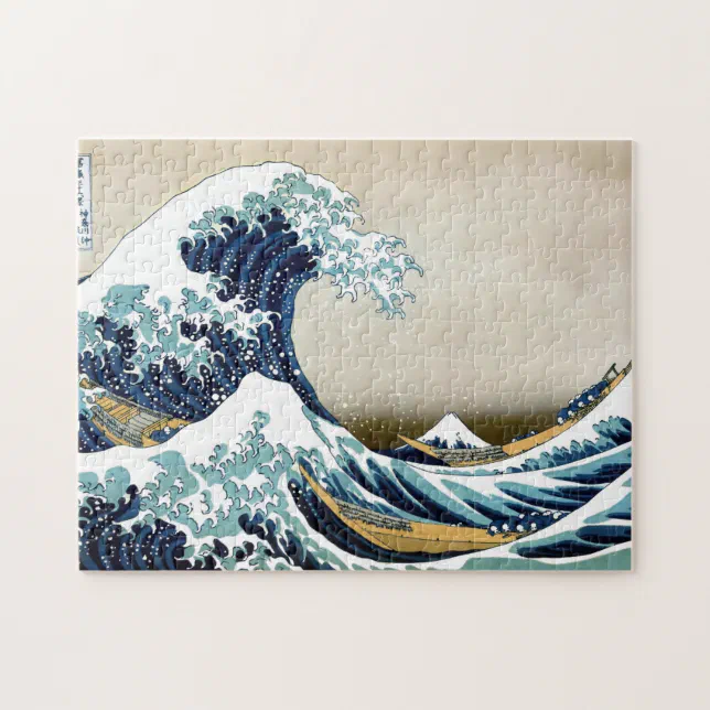 Restored Great Wave off Kanagawa by Hokusai Jigsaw Puzzle | Zazzle