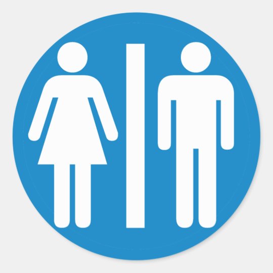 Restroom Facilities Highway Sign Classic Round Sticker | Zazzle.com
