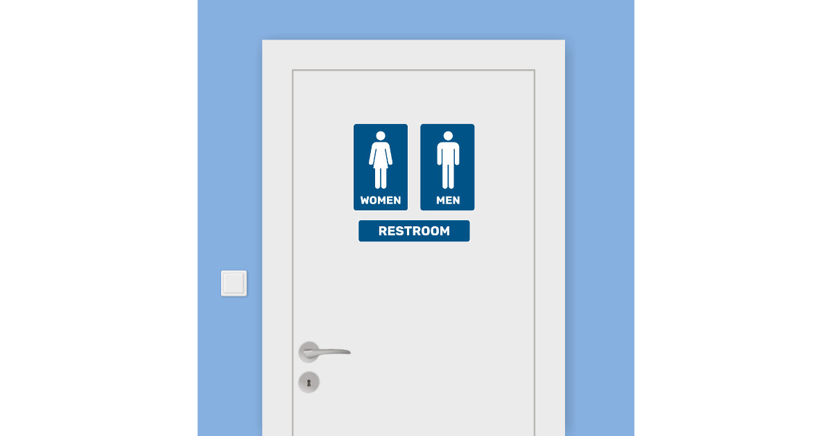 Restroom Sign Sticker Set | Zazzle