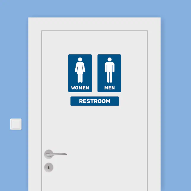 Restroom Sign Sticker Set | Zazzle