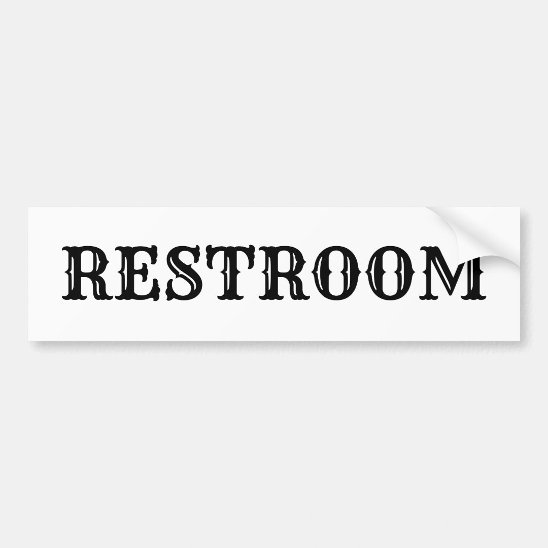 Restroom sign Western Bumper Sticker | Zazzle