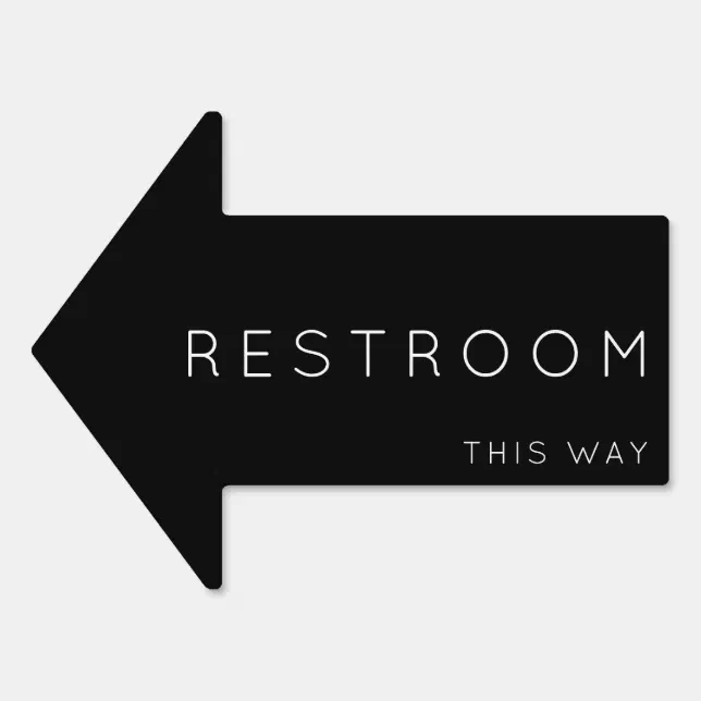 Restroom This Way Arrow Black Yard Sign | Zazzle