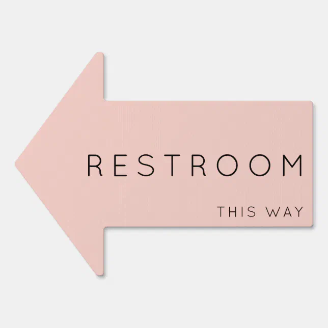 Restroom This Way Arrow Light Pink Yard Sign | Zazzle