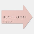 Restroom This Way Arrow Light Pink Yard Sign | Zazzle