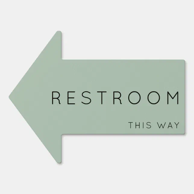 Restroom This Way Arrow Sage Green Yard Sign | Zazzle