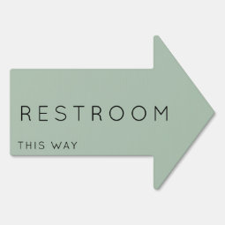 Restroom This Way Arrow Sage Green Yard Sign | Zazzle
