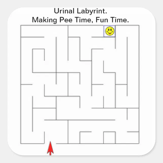 Restroom Urinal Labyrinth Square Sticker | Zazzle