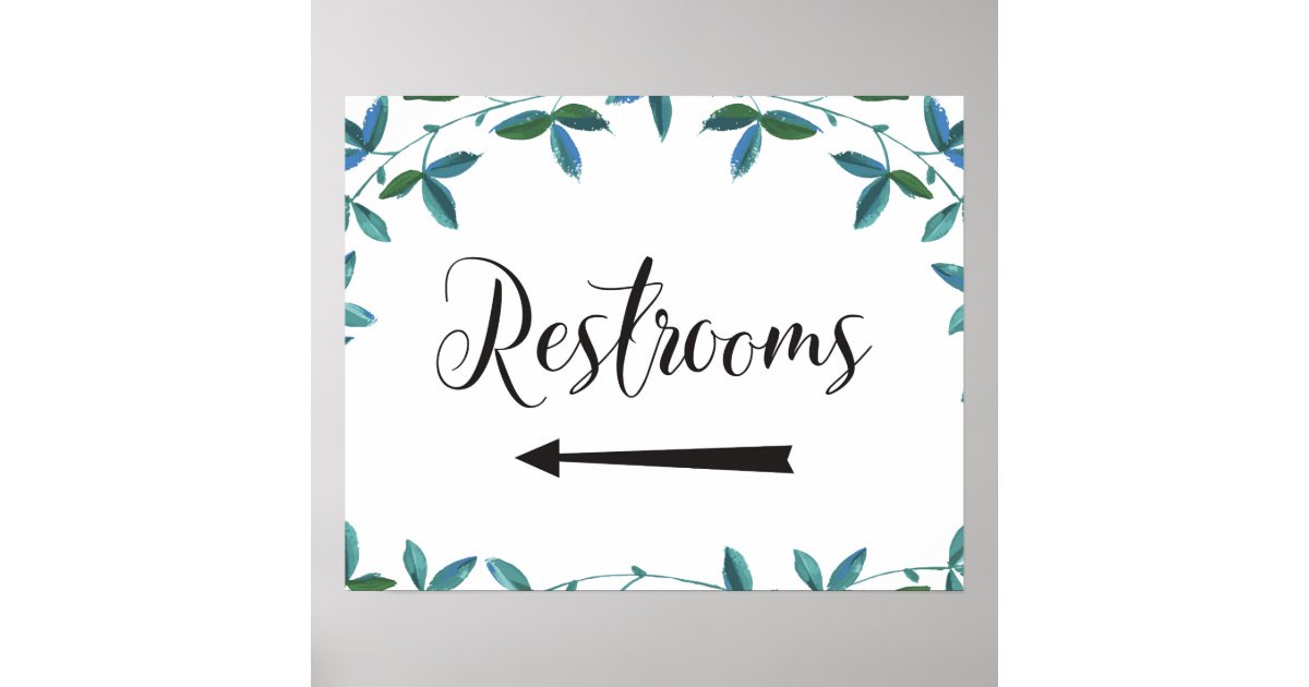 Restrooms left arrow sign | Zazzle