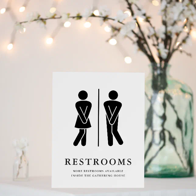 Restrooms | Wedding Sign | Zazzle