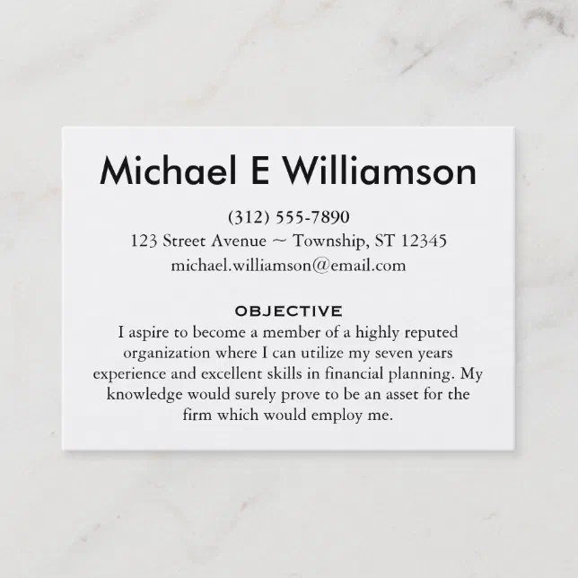 Resume Business Cards | Zazzle