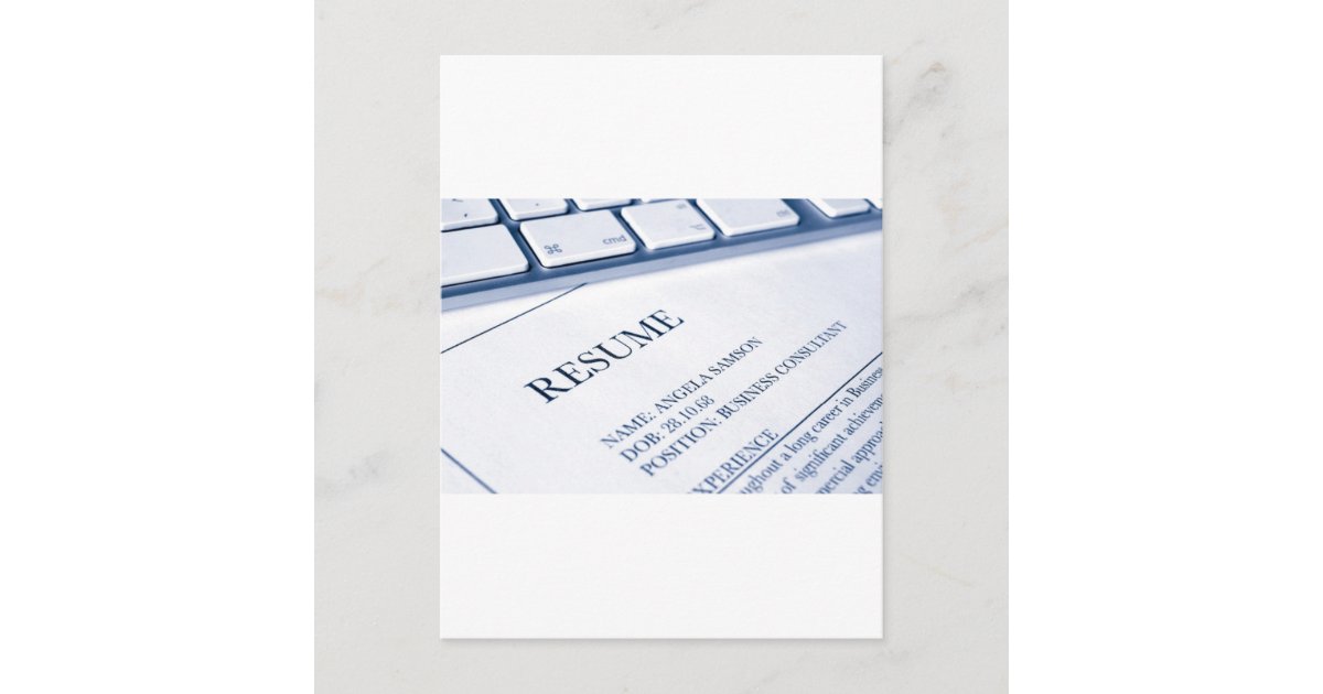 resume or cv job application postcard | Zazzle