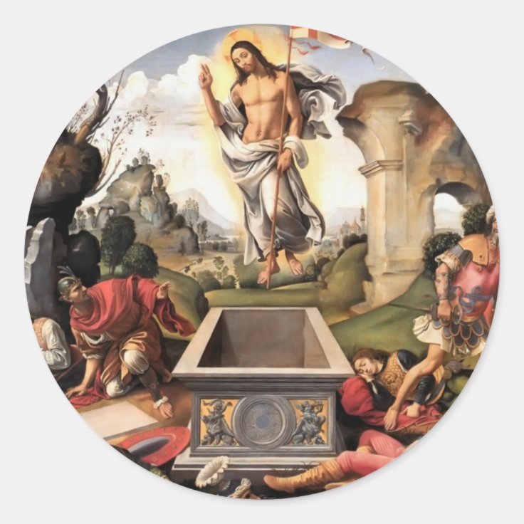 Resurrection of Christ Classic Round Sticker | Zazzle