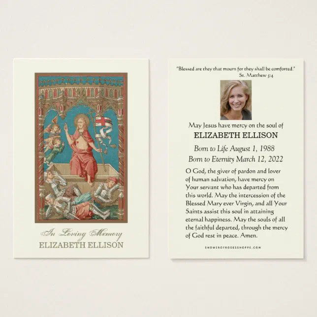 Resurrection of Jesus Funeral Prayer Card | Zazzle