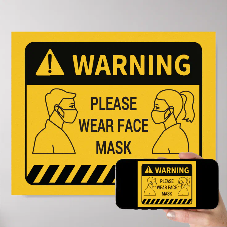 Retail Covid 19 Please Wear Face Mask Poster | Zazzle