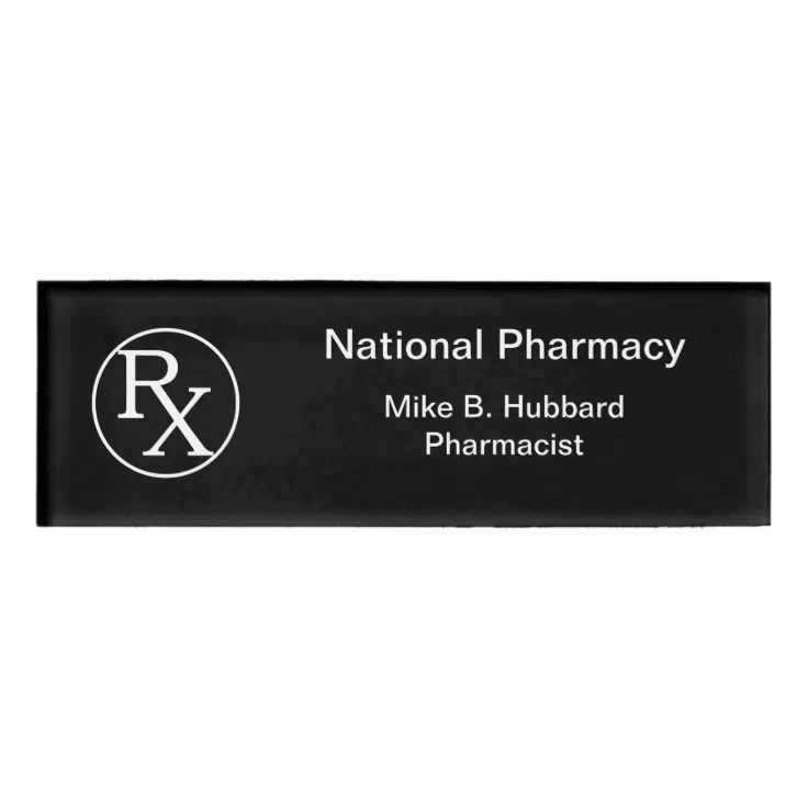 Retail Pharmacy Pharmacist Name Tag | Zazzle