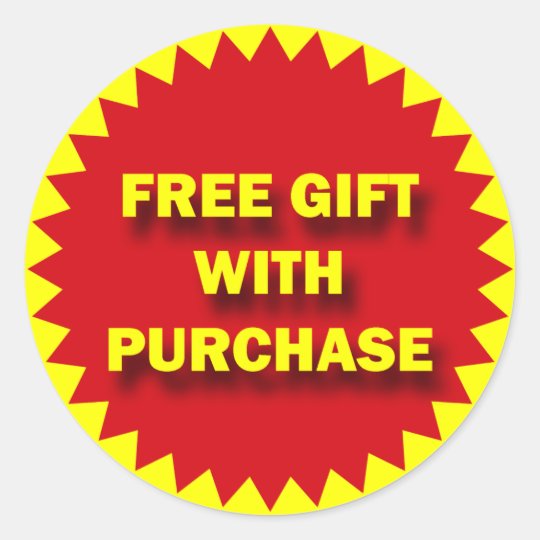 RETAIL SALE BADGE - FREE GIFT WITH PURCHASE CLASSIC ROUND STICKER ...