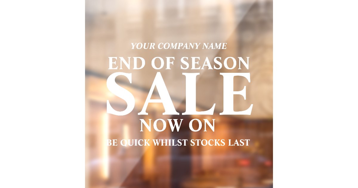 Retail sale store shop business signage white window cling | Zazzle