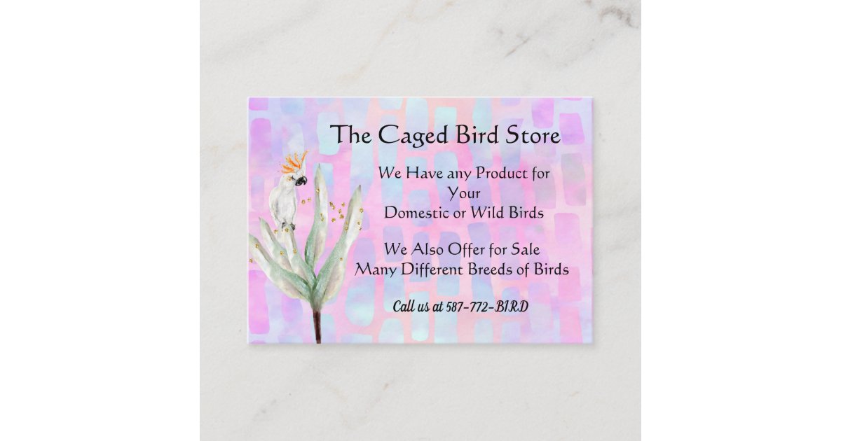 Retail Store Business Card with Bird Image | Zazzle