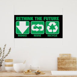 Rethink The Future, Recycle Poster | Zazzle