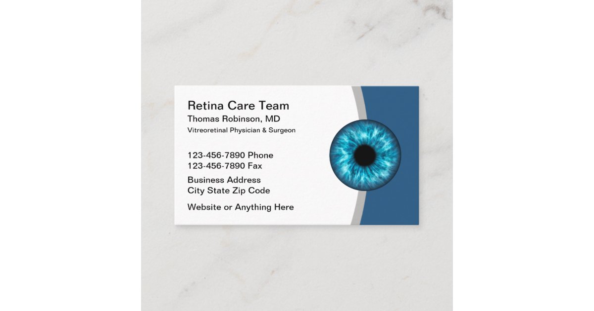 Retinal Eye Vision Care Business Cards | Zazzle