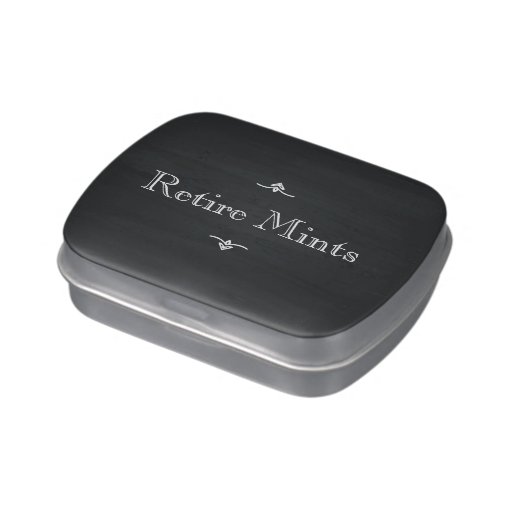"Retire Mints" Chalkboard Black Vintage Candy Tin | Zazzle