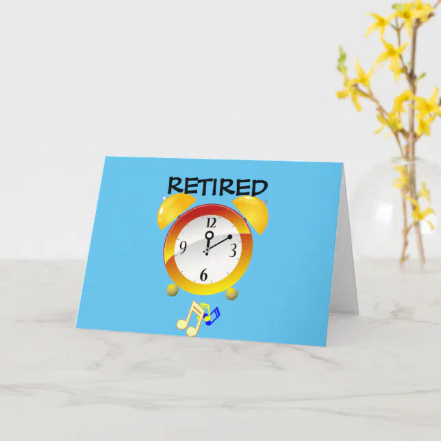 Retired Alarm Clock Card | Zazzle