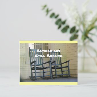 "Retired and Still Rocking" postcard | Zazzle