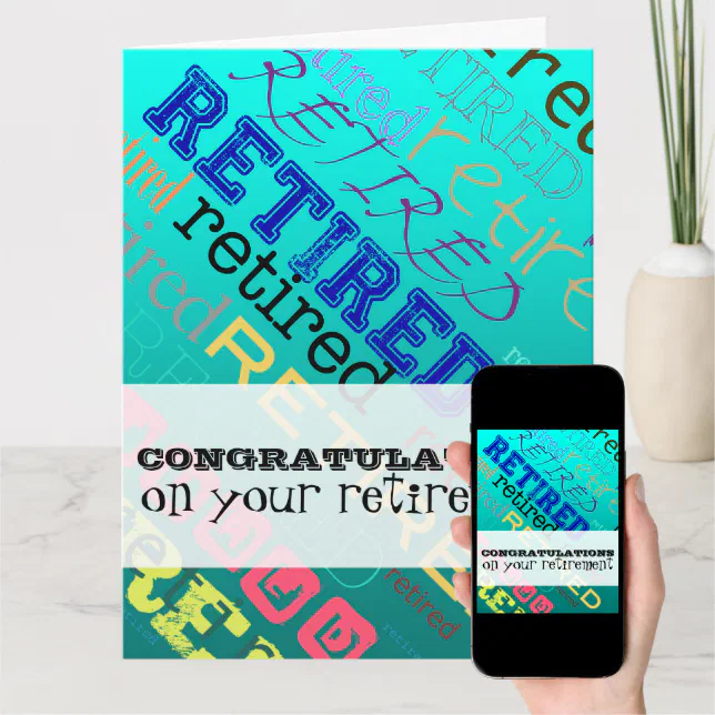 Retired Congratulations on Retirement 2 Big Card | Zazzle