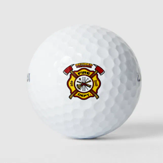 RETIRED FIREFIGHTER GOLF BALLS | Zazzle
