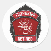 Retired Firefighter Round Sticker | Zazzle