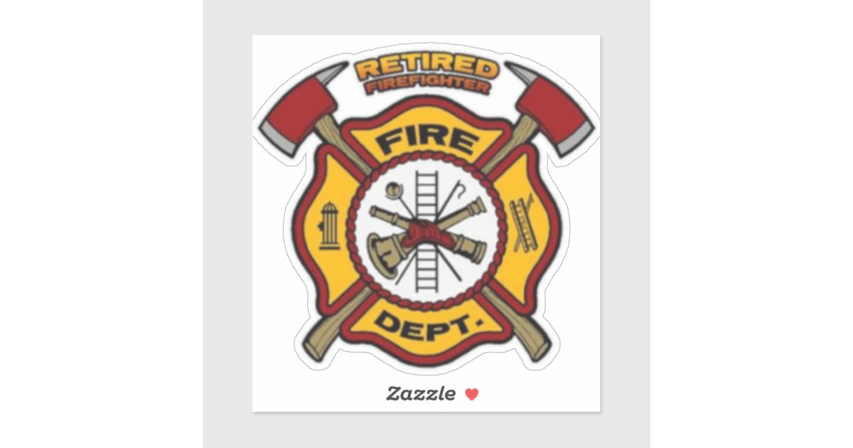 RETIRED FIREFIGHTER STICKER | Zazzle