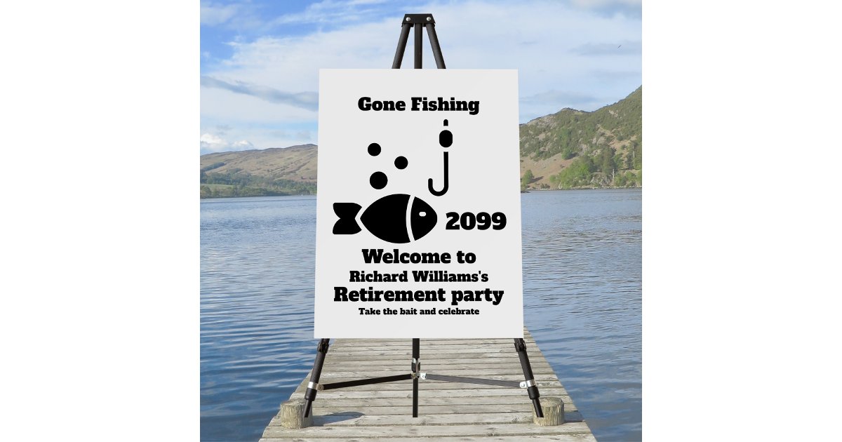Retired Gone Fishing Modern Minimalist Retirement Foam Board | Zazzle
