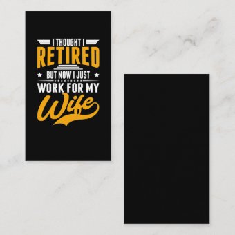 Retired Husband Retirement Men Retiree Father Business Card | Zazzle
